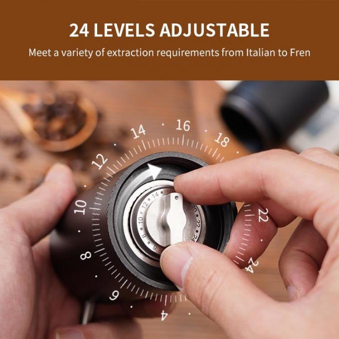 Black 12 Setting Compact Coffee Grinder Dual Bearings Hand Crank ...